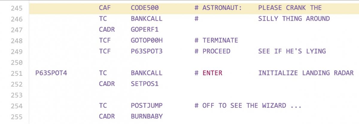 Apollo Mission Codes Looks like a 1960s time capsule