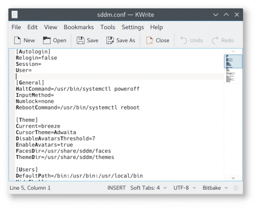 What is the KDE Editor in Linux?